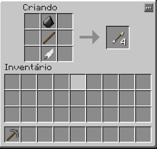 Como fazer Flechas ~ Jogo Minecraft