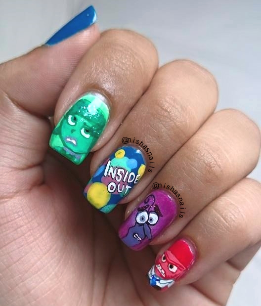 Nisha's Nails: Disney's Inside Out nails