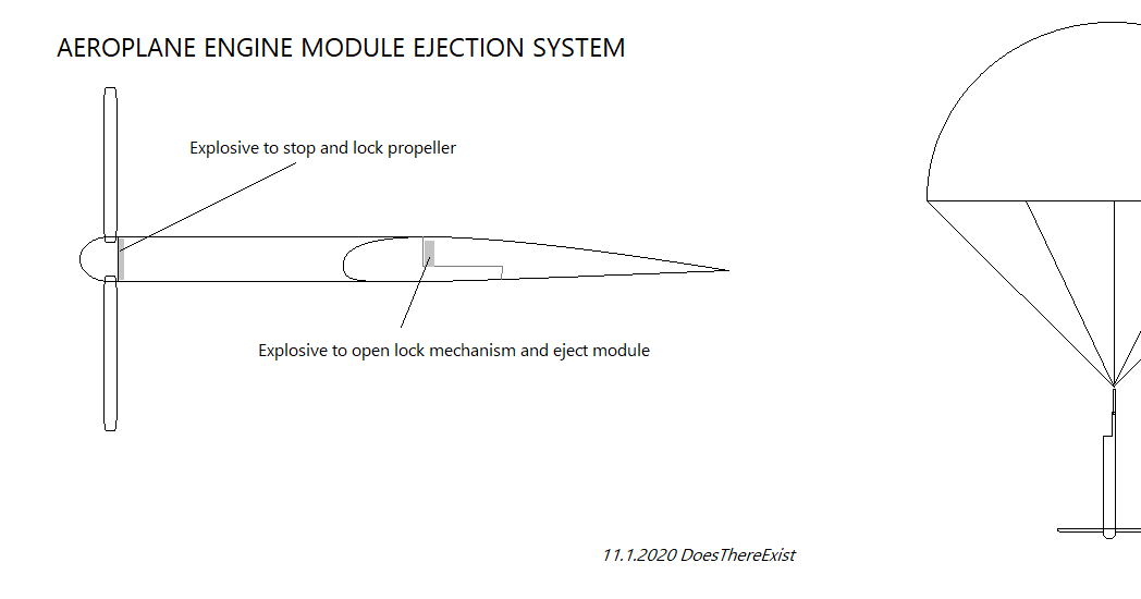 Electric aircraft engine and battery module ejection system