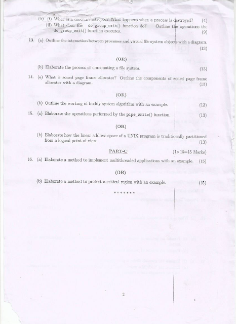 Anna University CP 5153-OPERATING SYSTEM INTERNALS November/December ...