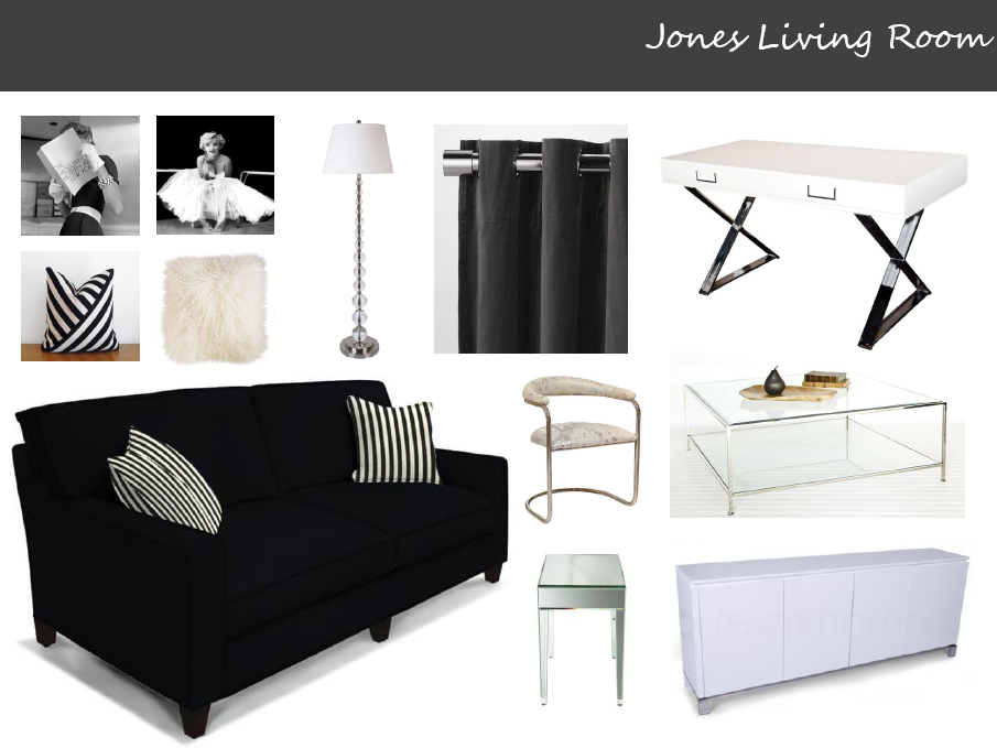 The Modern Sophisticate: Jones Living Room Design Board