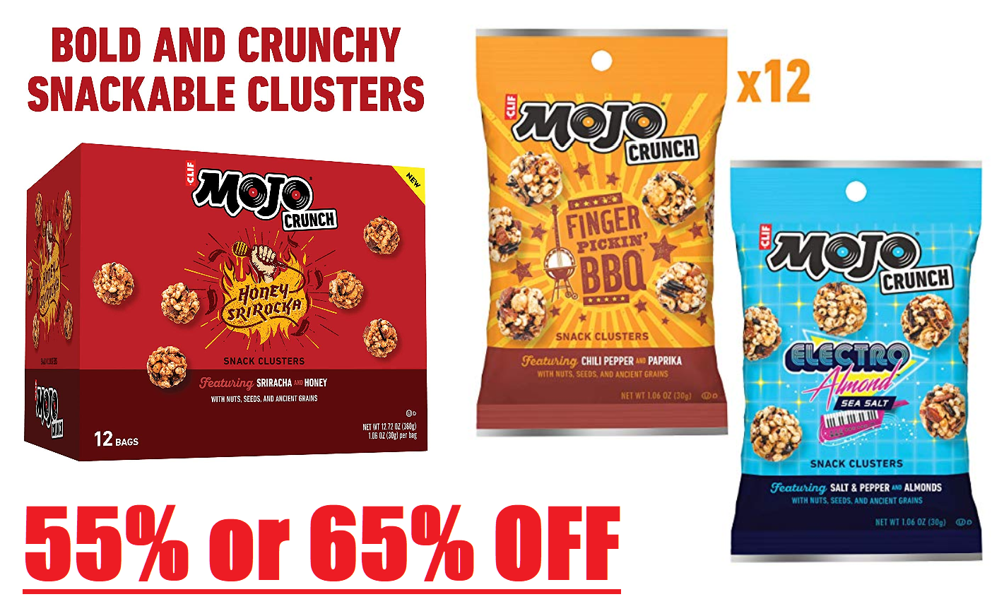 12ct CLIF Bar Mojo Crunch Clusters - Sweet and Salty Snacks $6.52 (Reg ...