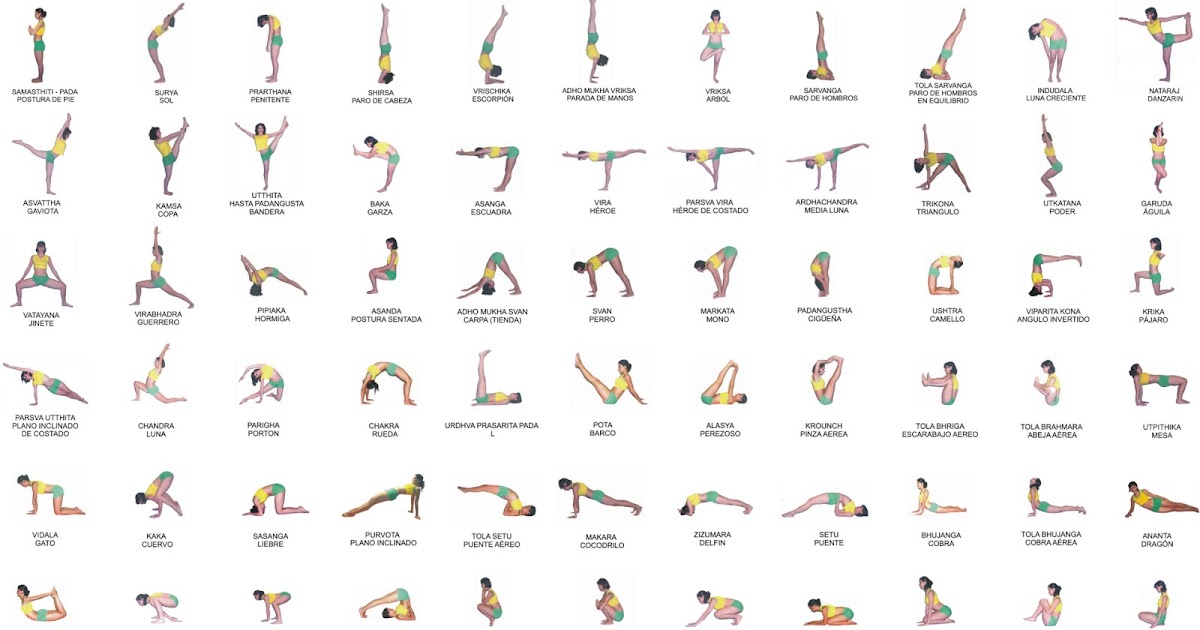 108 posturas básicas de yoga.