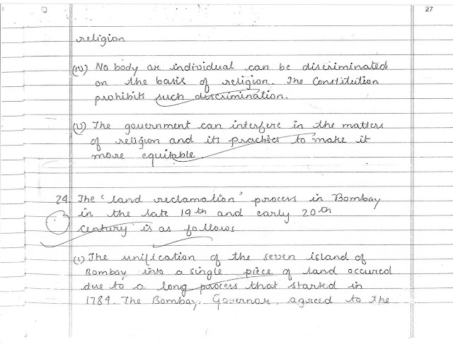 CBSE Topper's Answer Sheet for Class 10 SOCIAL SCIENCE 2019 Exam
