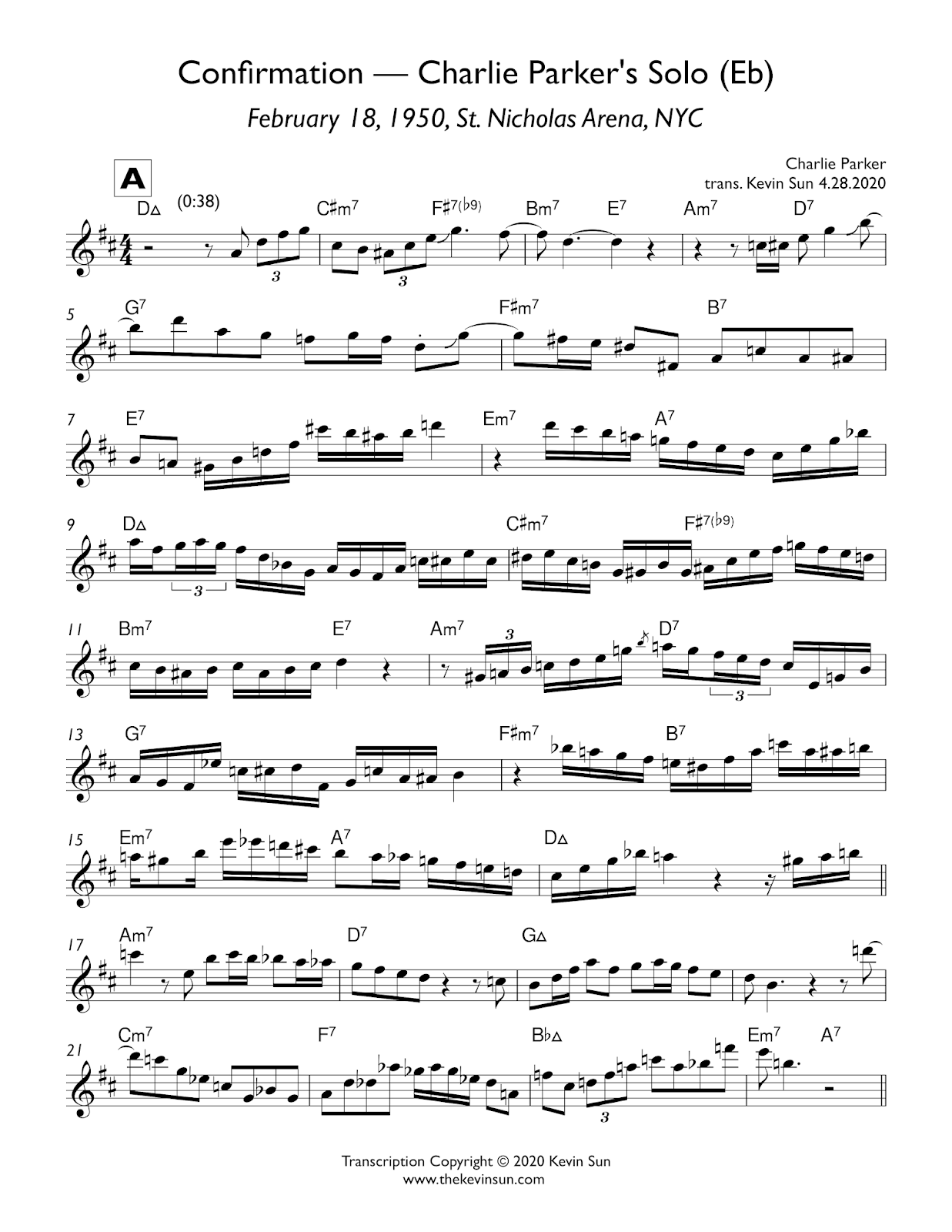 Charlie Parker on "Confirmation" (1949–1951)