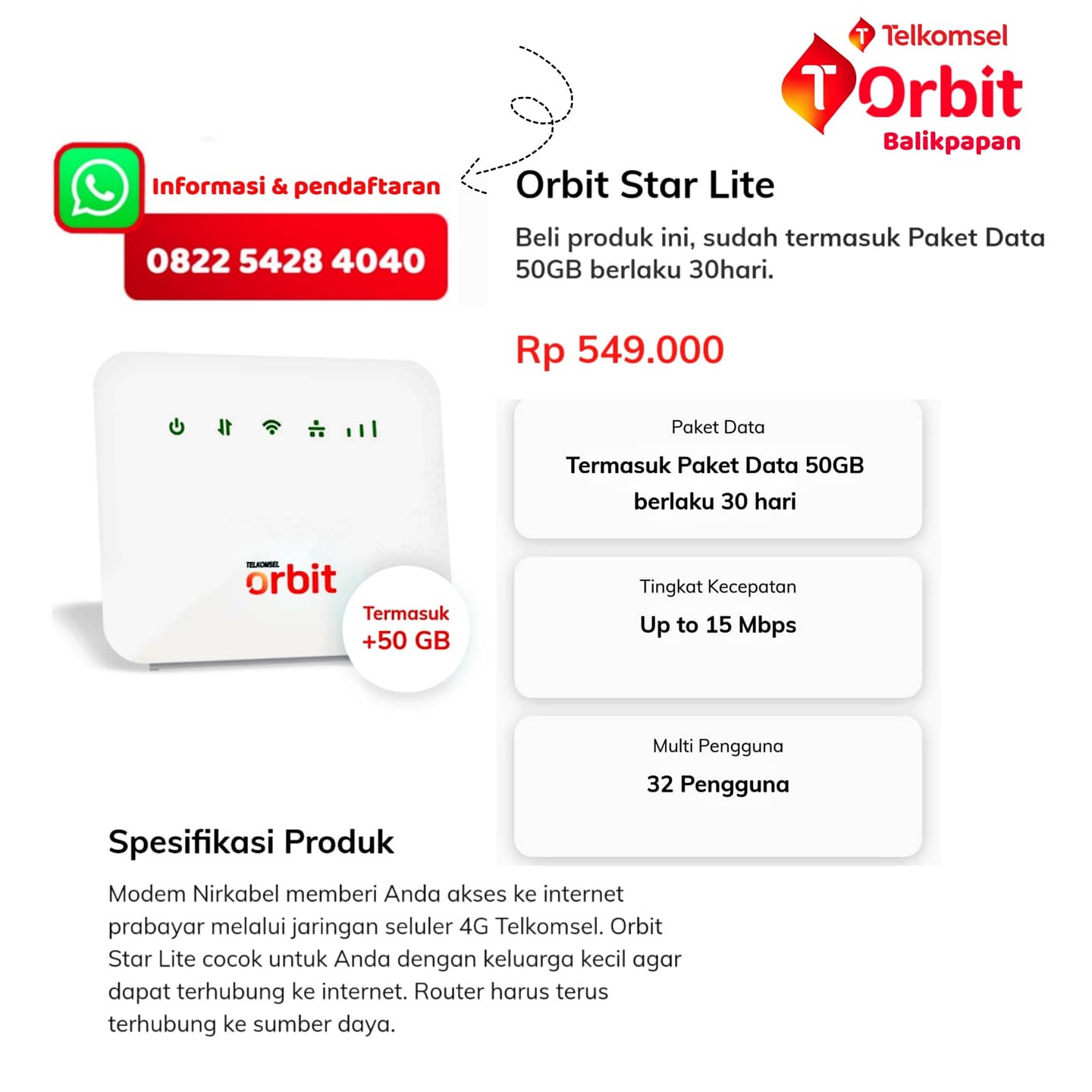 Modem Orbit & Paket IndiHome 2022 - Telkomsel Orbit Balikpapan ...