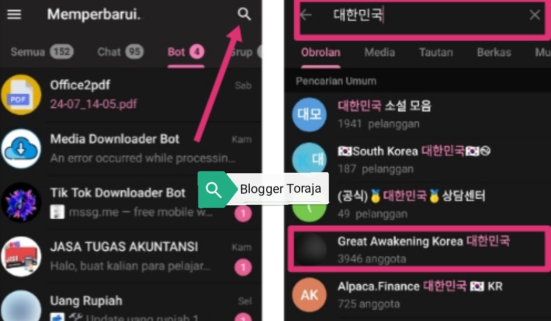 Cara Mencari Teman Luar Negeri di Telegram - Blogger Toraja