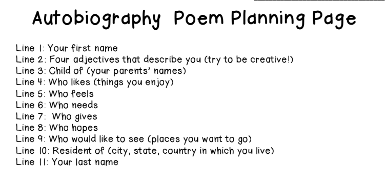 Sunway Friendly Fours: Autobiography Poem