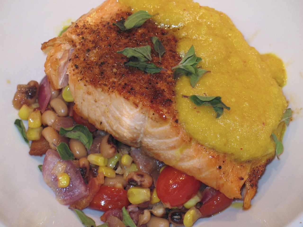 Cook In / Dine Out: Southwestern Salmon with Black-Eyed Pea Succotash ...