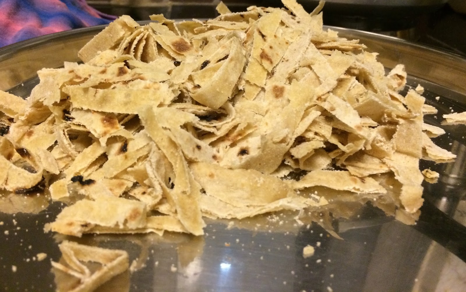 Crispy Chips with leftover Roti / Indian flat bread,