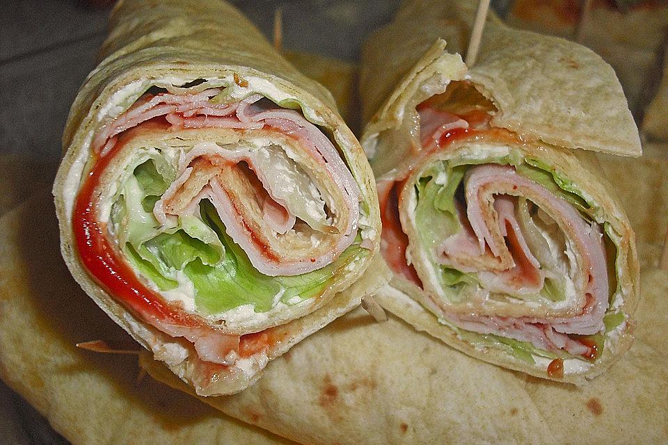Party Wraps mit Frischkäse und Putenbrust - Jorgesrecipes