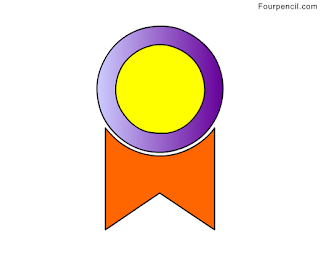 FourPencil: How to draw a Medal for kids - step by step