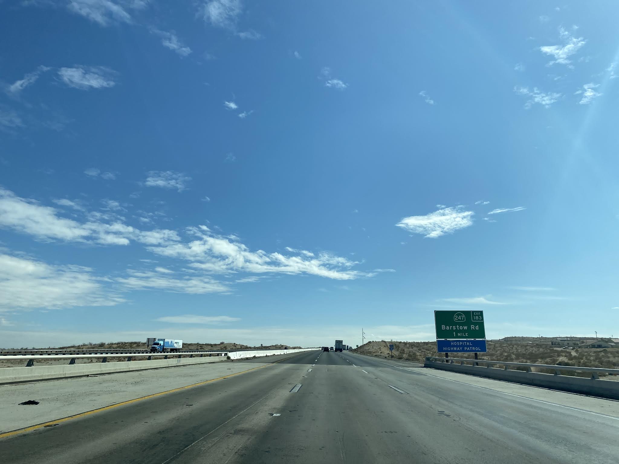 Interstate 15; the Mojave Freeway from Barstow to the Nevada State Line