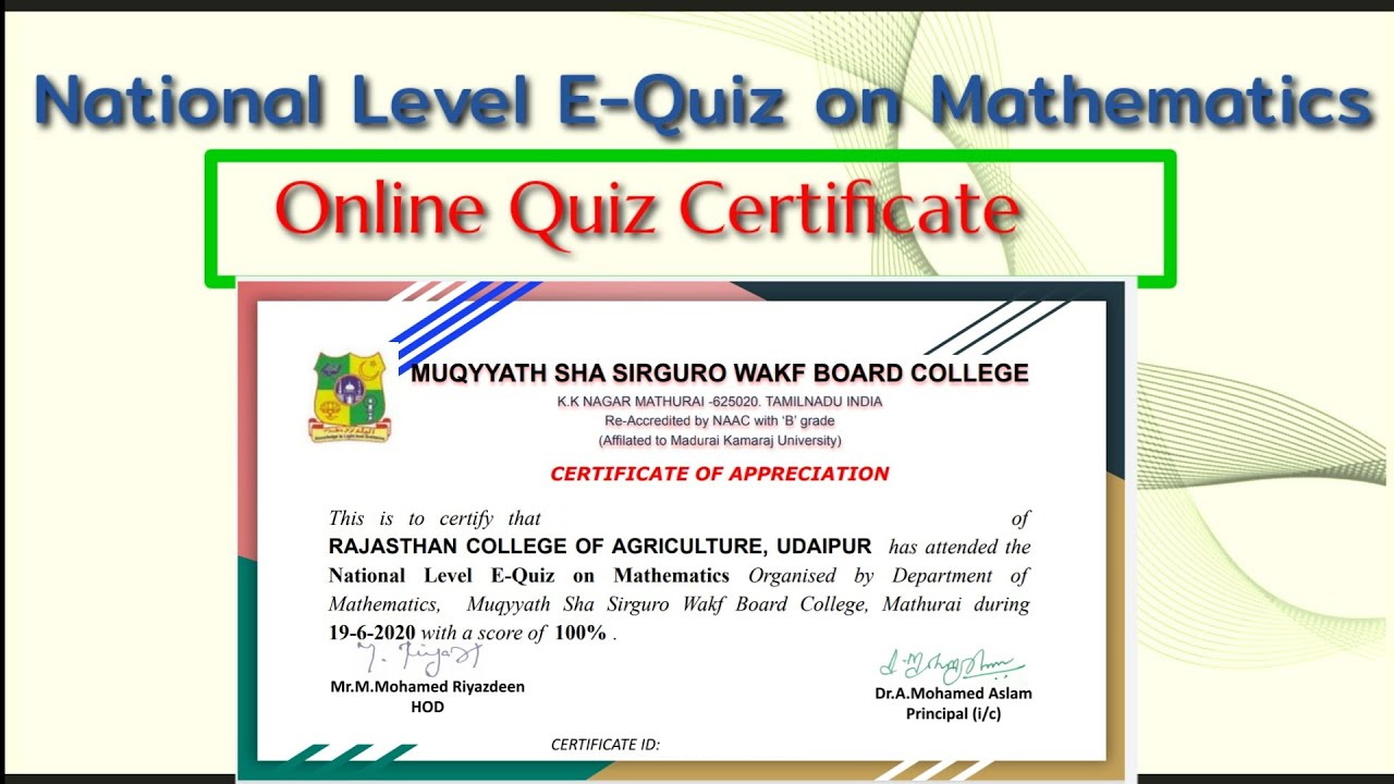 National Level Online Quiz On National Mathematics Day | Get ...