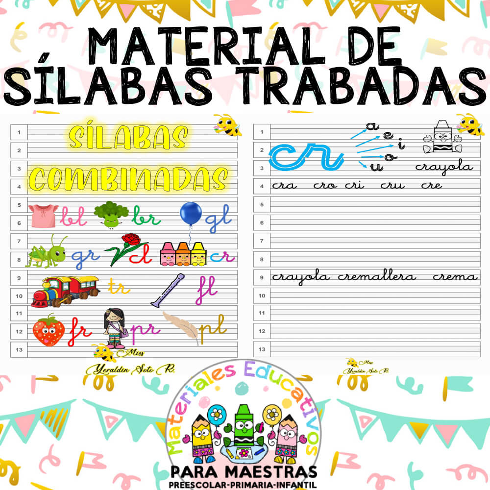 Material de Sílabas Trabadas | Materiales Educativos para Maestras
