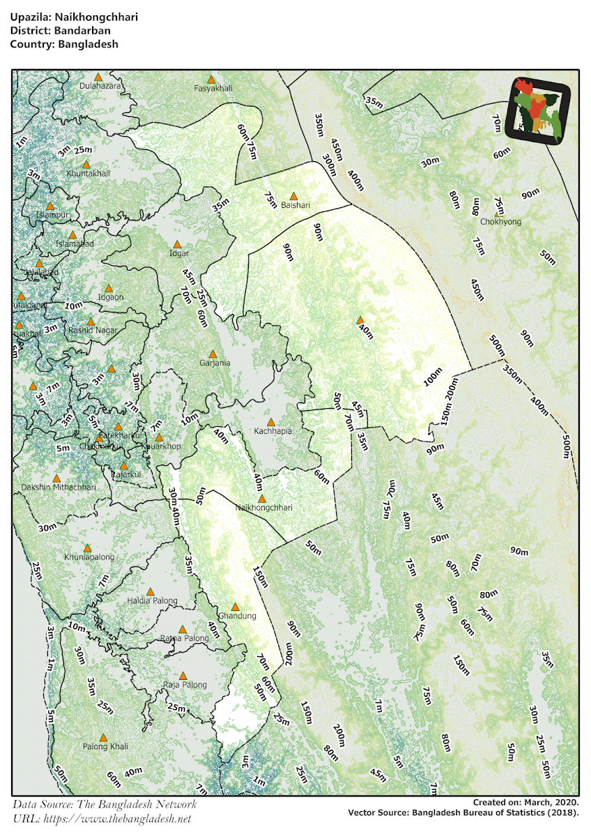 3 Detailed Maps of Naikhyongchari Upazila, Bandarban, Bangladesh ...