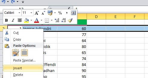 Cara Mudah Menambah Baris di Excel