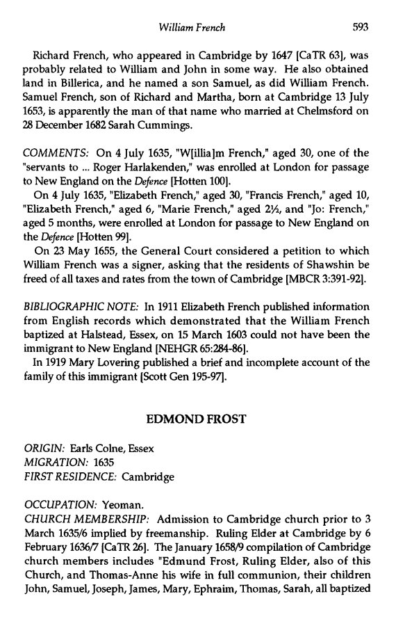 Turn the Hearts: The Great Migration Begins: William FRENCH and Elizabeth