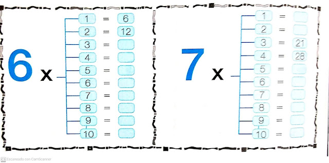 Magda Agudelo 2021 4-A: Las tablas del 6 y del 7