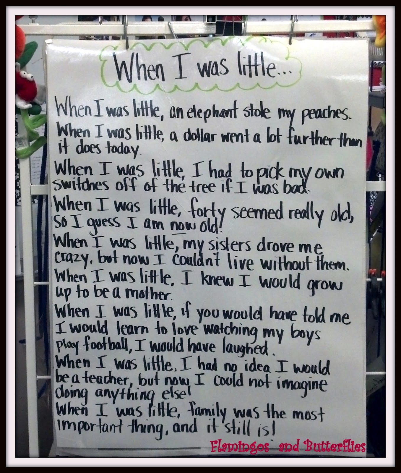 Flamingos and Butterflies: When I was little,