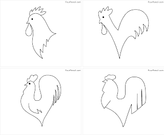 Four Coloring: Free printable Cockerel coloring pages for kids