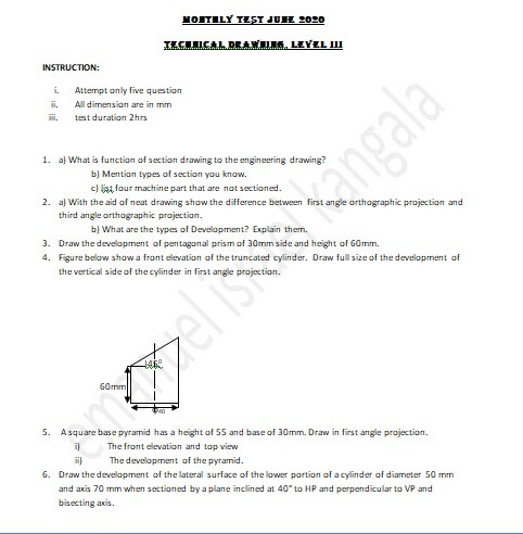 TECHNICAL DRAWING CBA PAST PAPERS - EMAGK SITE