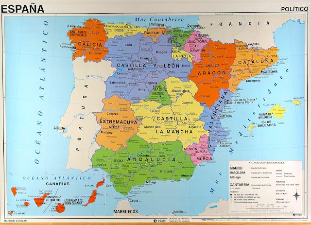 Spanja - harta gjeografike të Spanjës - Shqipëria Express