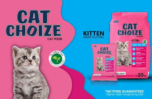 Cat Choize Kitten, Dry Food Dgn Rasa Tuna With Milk dan Bebas Babi