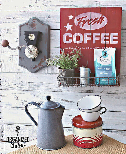 Thrifted Finds Upcycled As Coffee Themed Decor - Organized Clutter