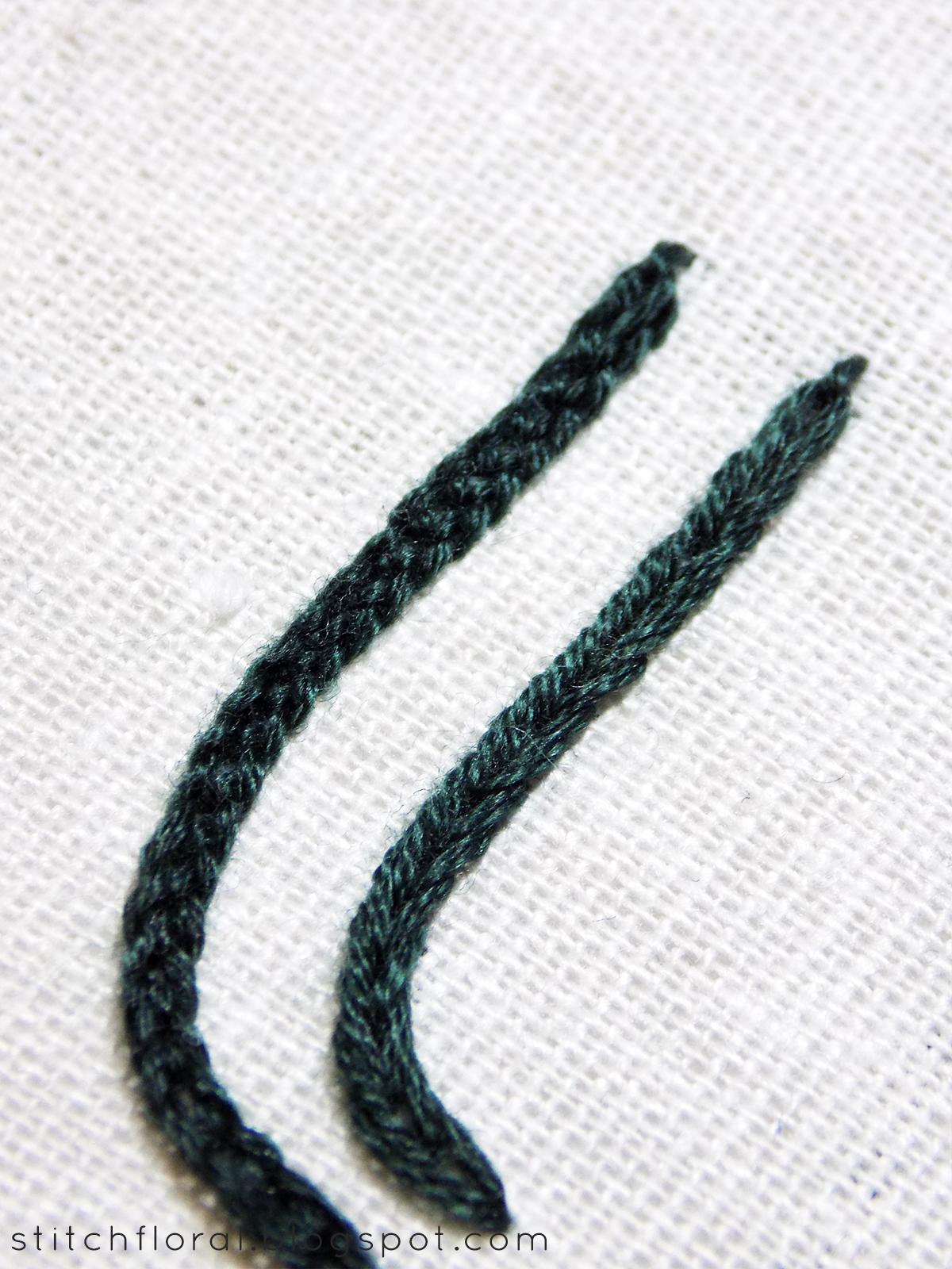 Heavy chain stitch & braided chain stitch tutorial - Stitch Floral