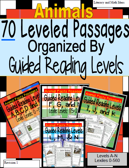 Literacy & Math Ideas: Leveled Passages (Organized by Guided Reading ...