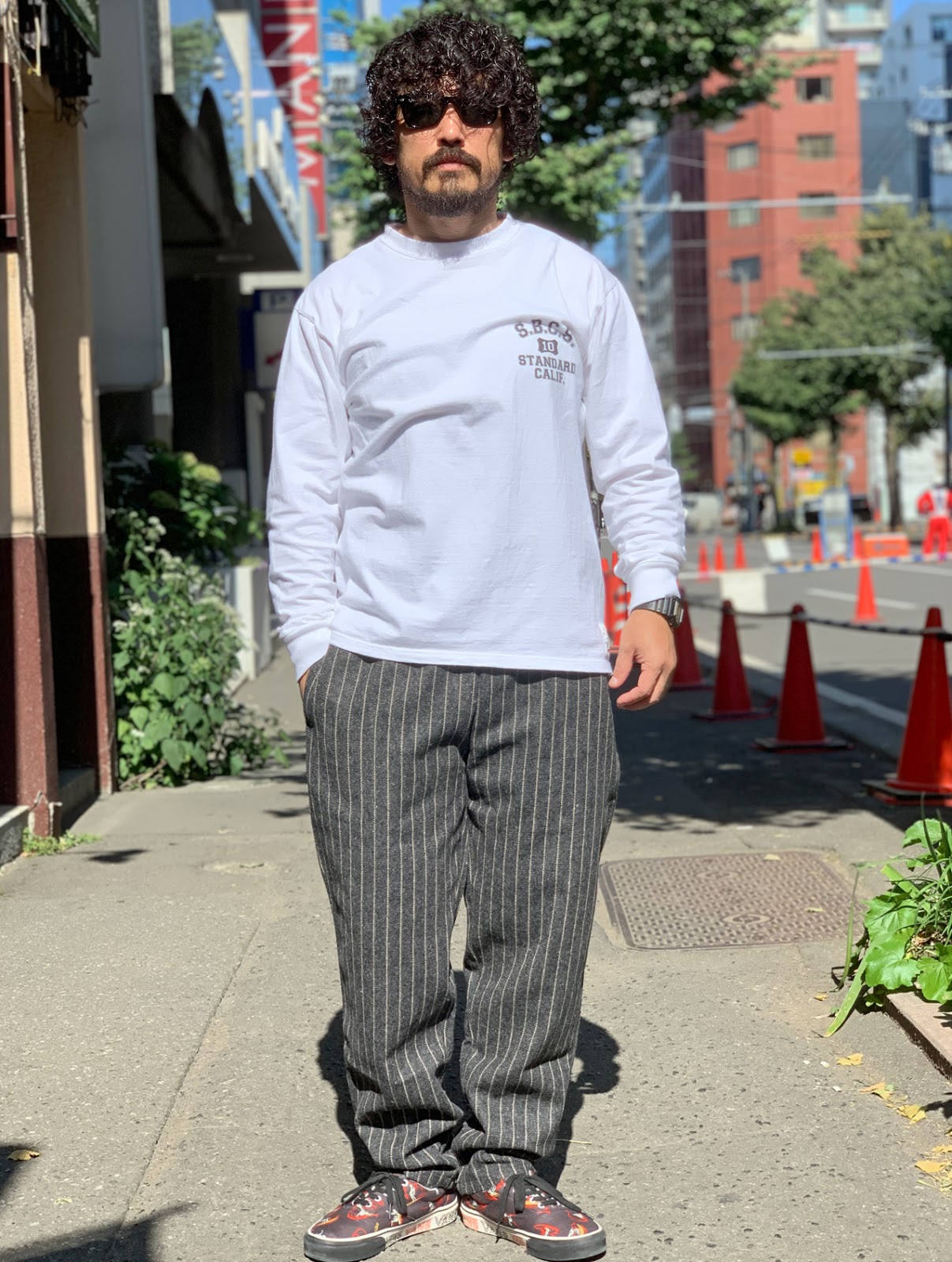 COOKMAN LOS ANGELES CALIFORNIA CHEF PANTS WOOL MIX STRIPE