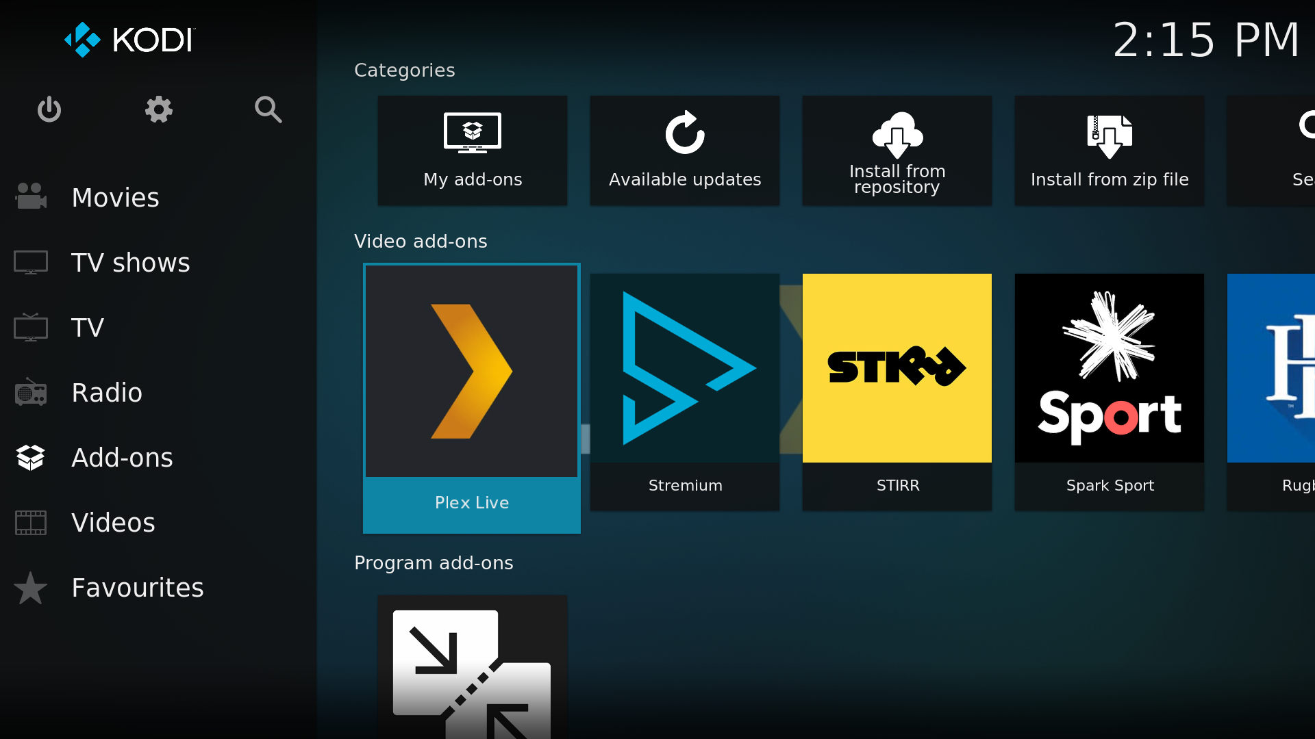 Plex Live Kodi Add-on
