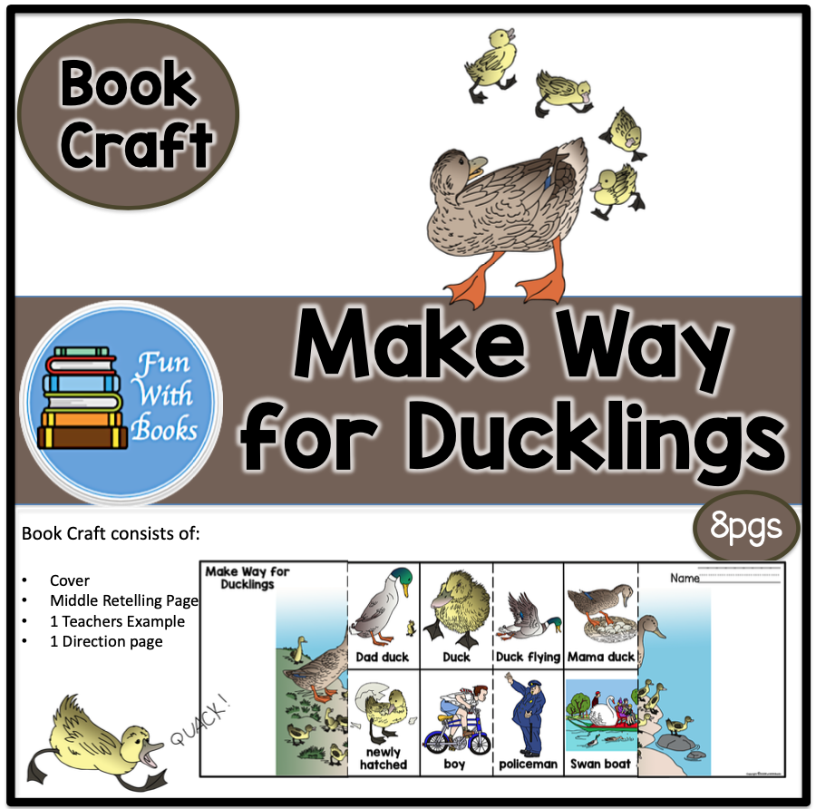 MAKE WAY FOR DUCKLINGS BOOK CRAFT ~ Book Units by Lynn