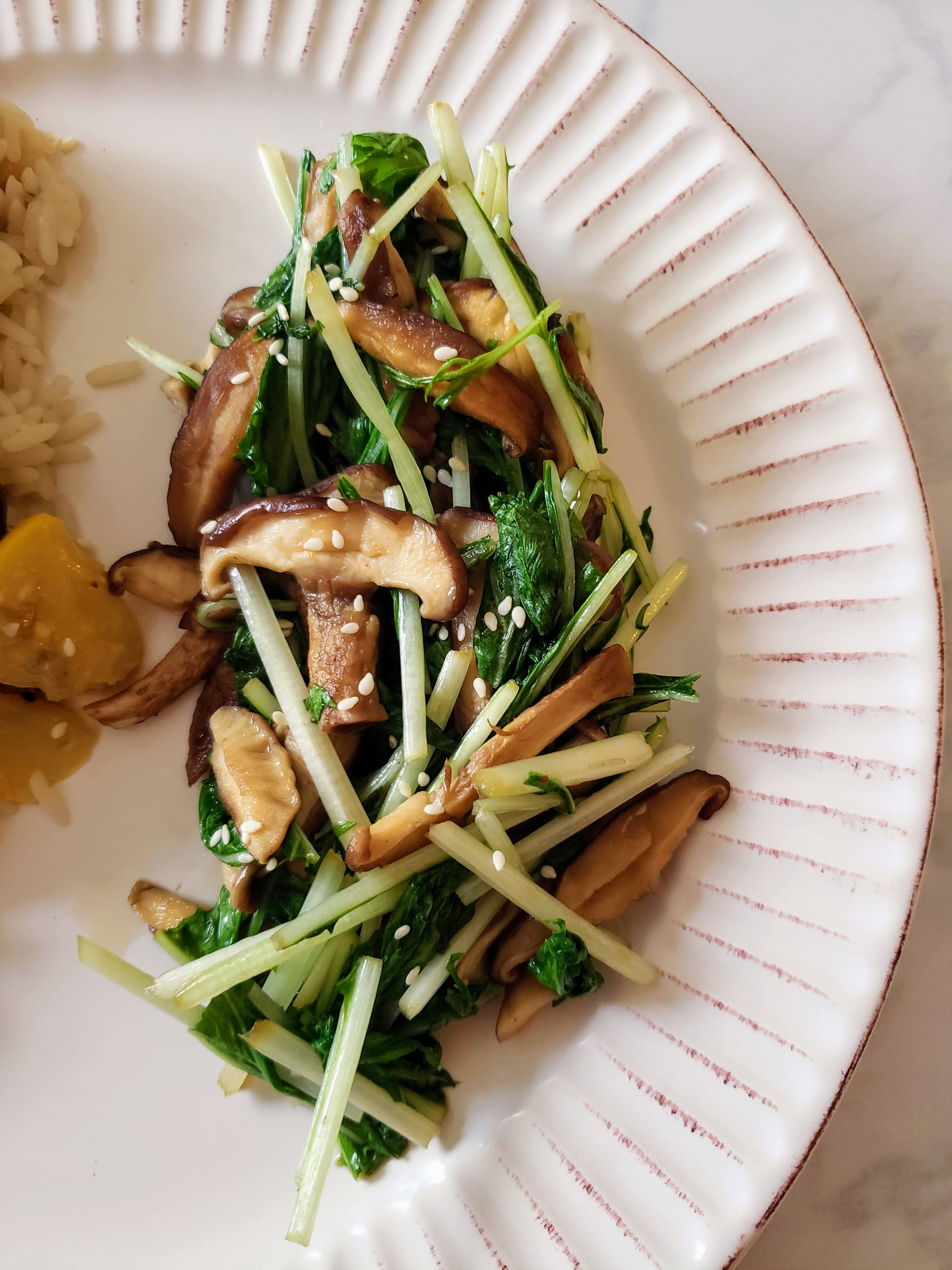 Mushroom + Mizuna Salad
