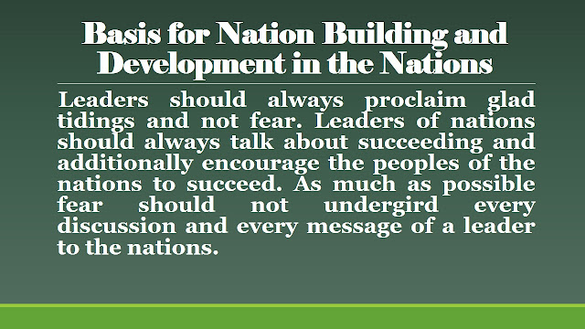 Healing Streams: Basis for Nation Building and Development in the Nations