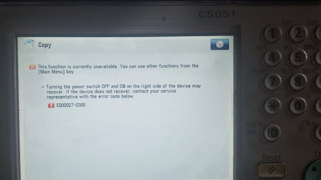 HOW TO CLEAR ERROR: E00027 FOR Canon imageRunner advance C5045 | CORONA ...