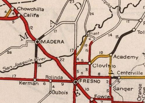 Old US Route 99 through Madera on Gateway Drive