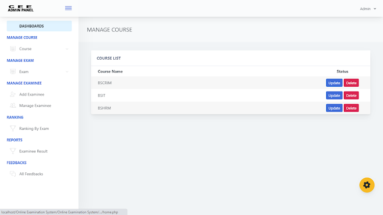 Free Source Code in php mysql Online Examination System