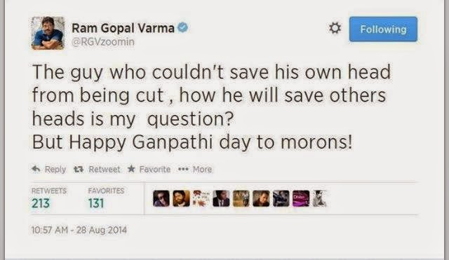 Comical Sattire: RGV tweet about Lord Ganesha