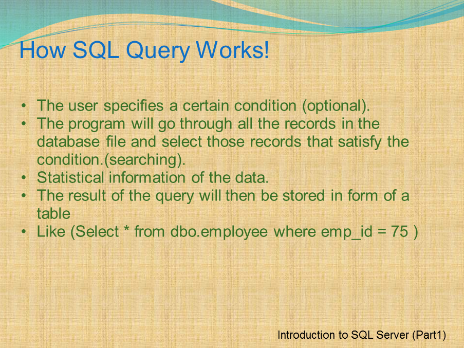 Sql Server knowledge sharing blog: Presentation -- Introduction to ...