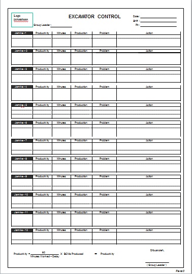 Contoh Form Excavator Control - Indri.Hapsari