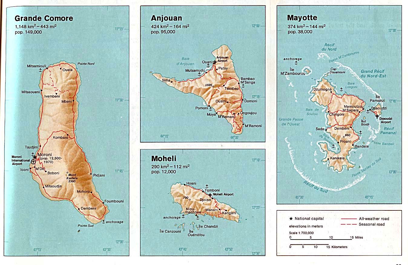 Comores | Mapas Geográficos das Ilhas Comores - Enciclopédia Global™