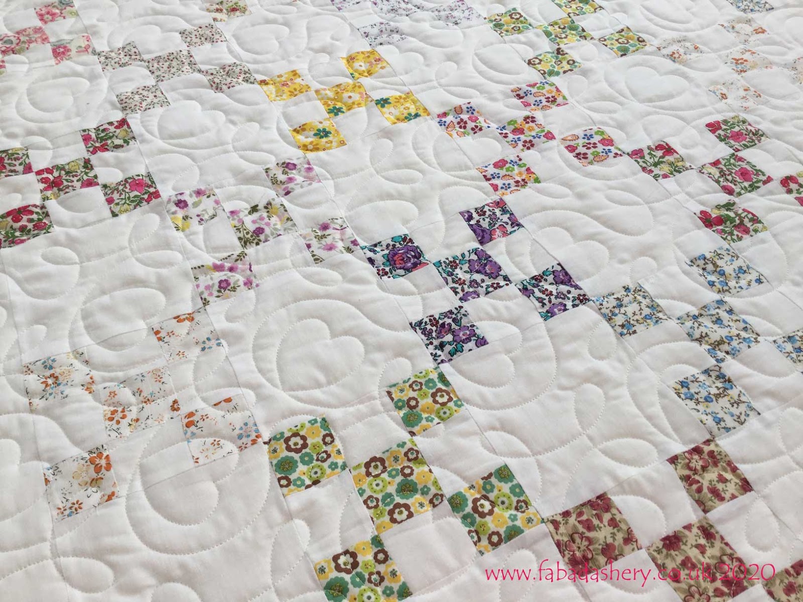 Fabadashery Longarm Quilting: Irish Chain Quilt in traditional Feedsack ...
