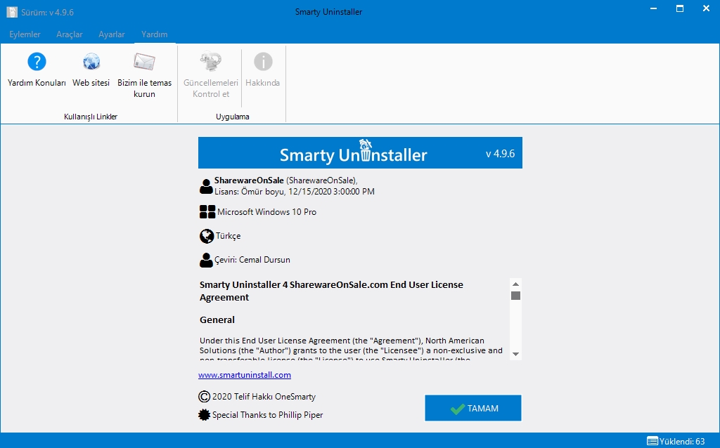 Smarty Uninstaller - Ücretsiz Lisans (Ömür Boyu) hemen indir
