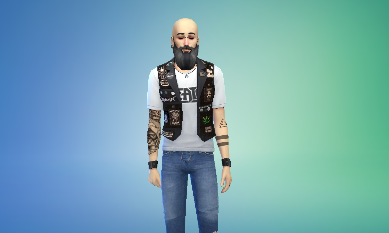 Head Bang Medusa: The Sims 4 Metalhead Battle Vest ( KUTTE )