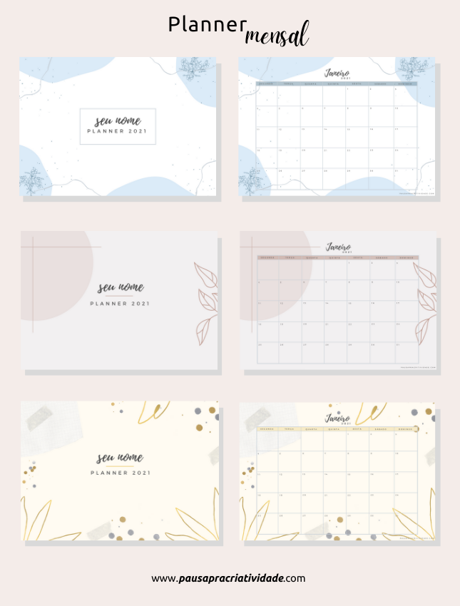 18 modelos de planners 2021 - Financeiro, Mensal, Anual e Diário ...