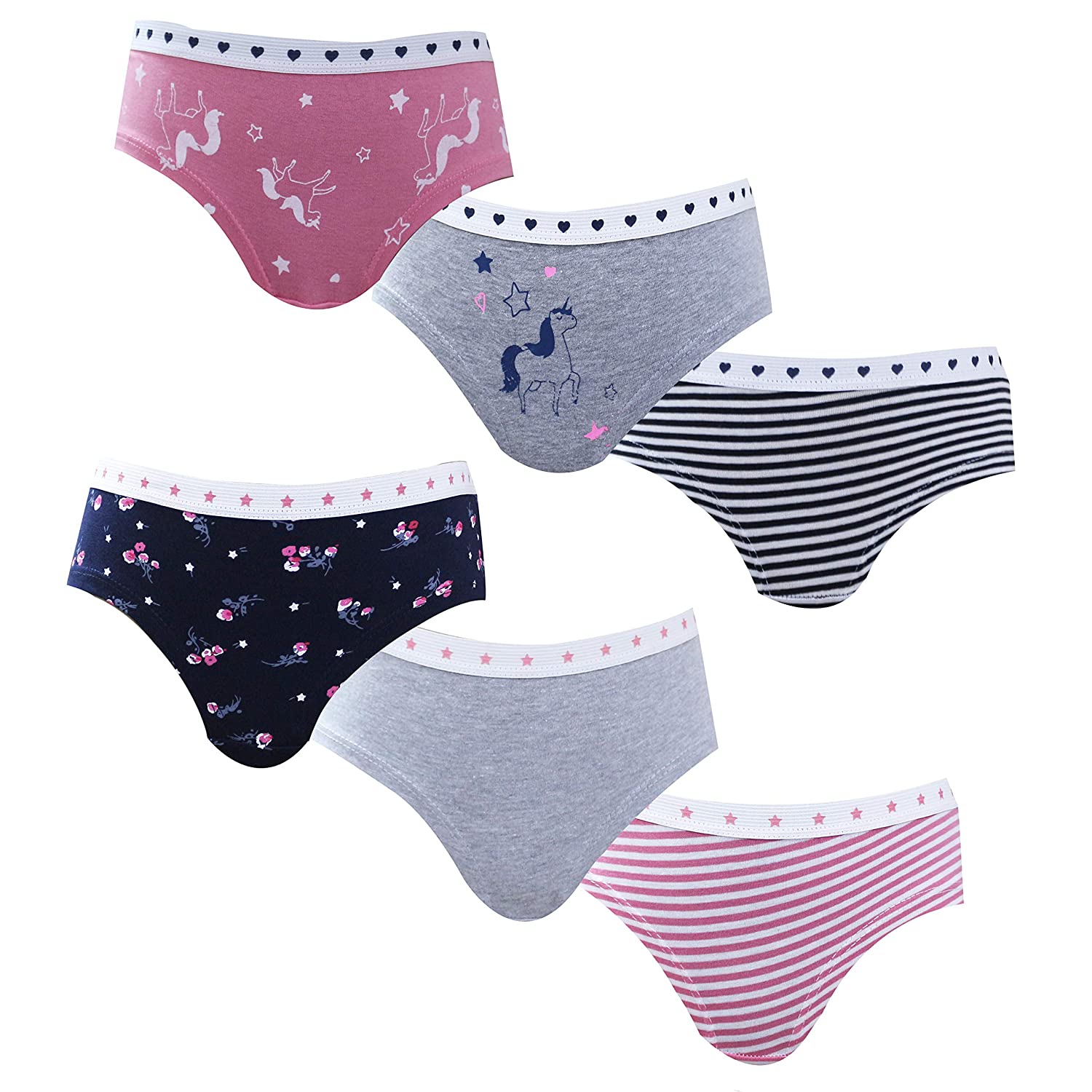 Real Kids Girls Underwear/Printed Panties 100% Cotton Briefs/Undies ...