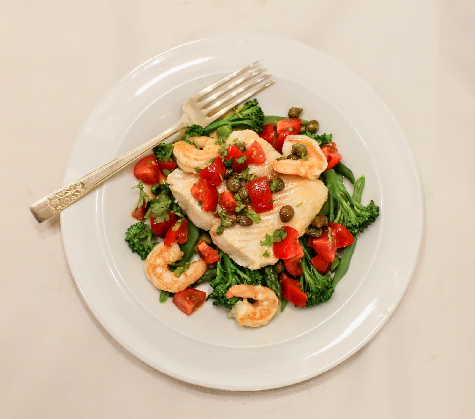 eat like you love yourself: Baked fish with caper sauce