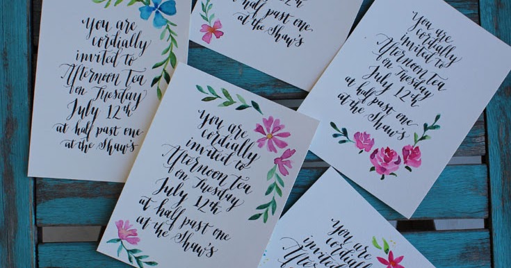 Calligraphy Tea Party Invitations!